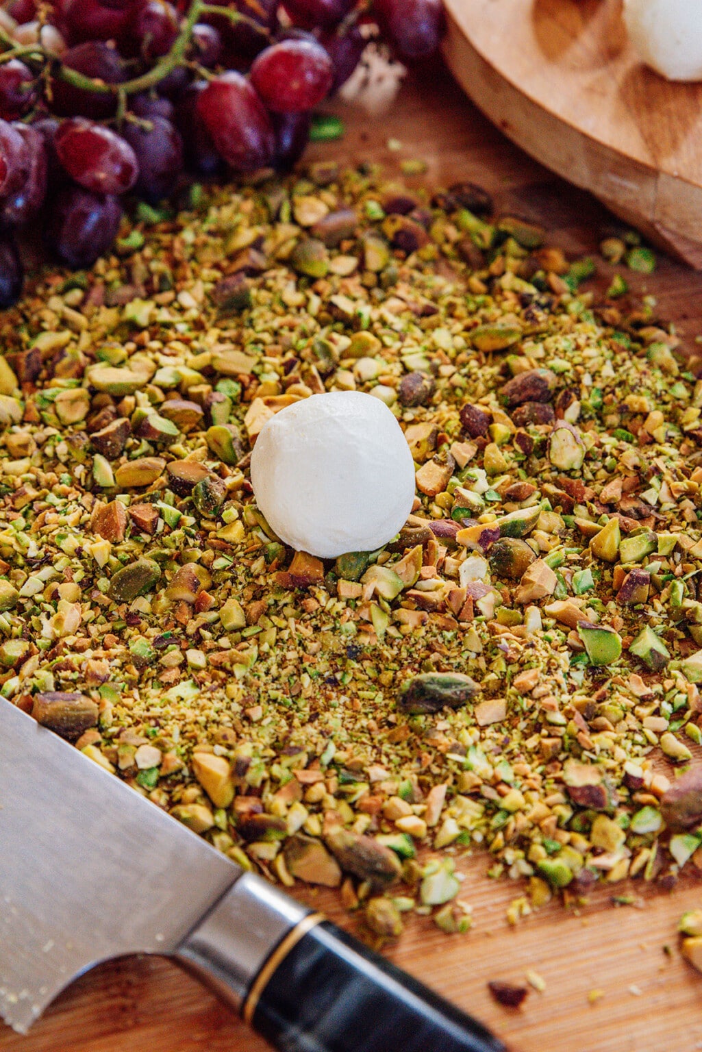 Goat Cheese Covered Grapes with Crunchy Pistachios | Live Eat Learn