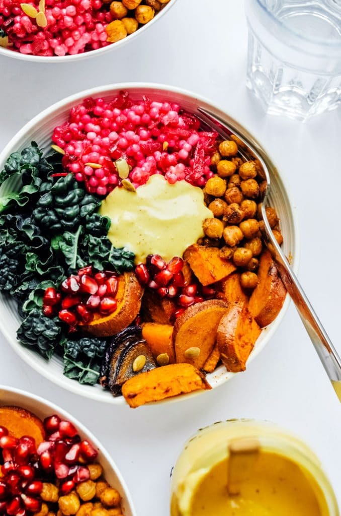 Roasted Veggie Buddha Bowls with Yum Sauce | Live Eat Learn