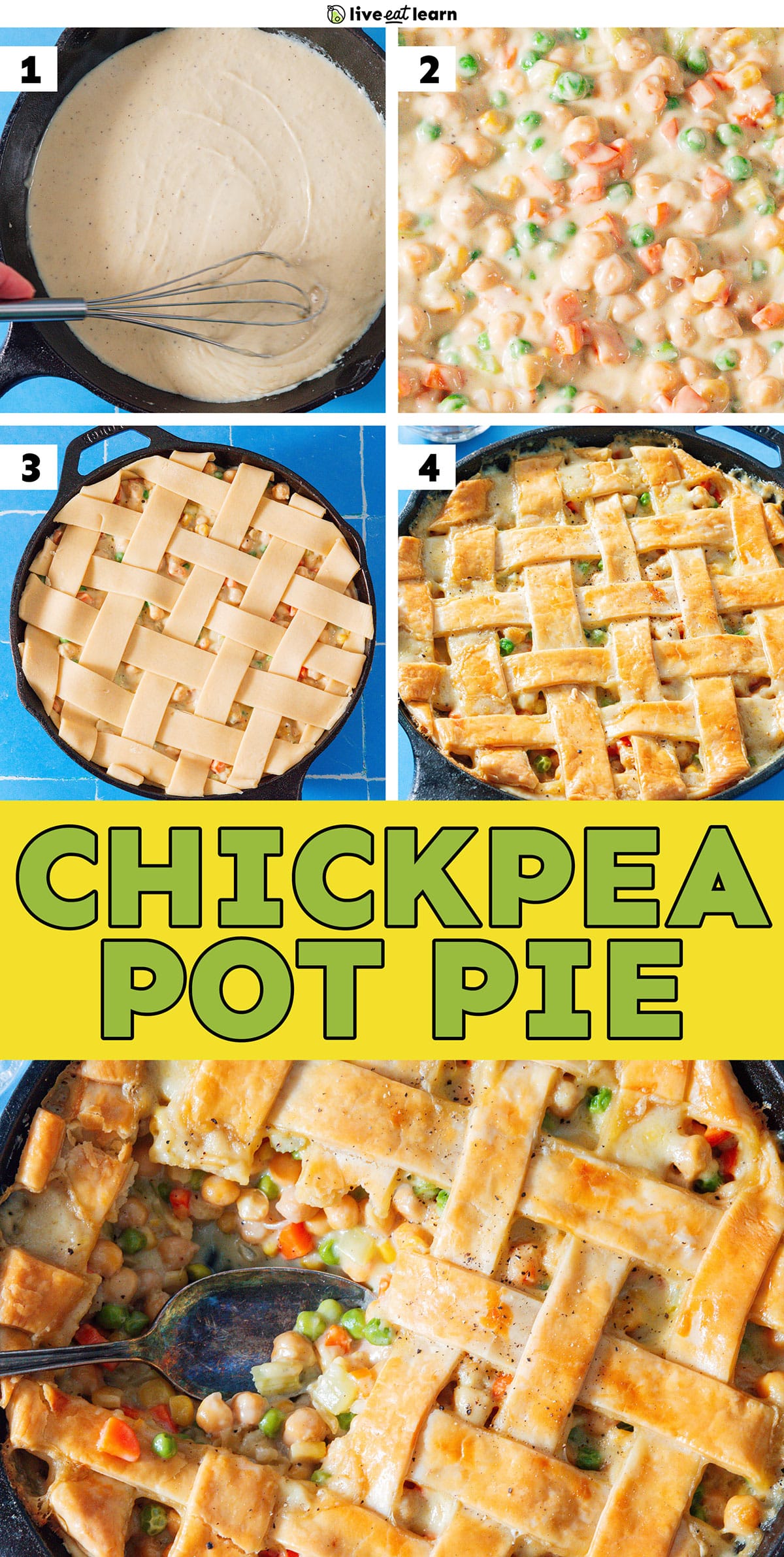 Easy Vegetarian Chickpea Pot Pie Recipe | Live Eat Learn