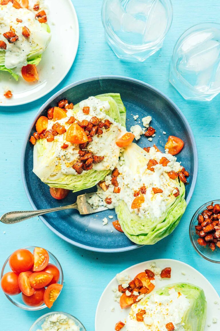 Vegetarian Wedge Salad (with Carrot "Bacon" Bits"!) | Live Eat Learn