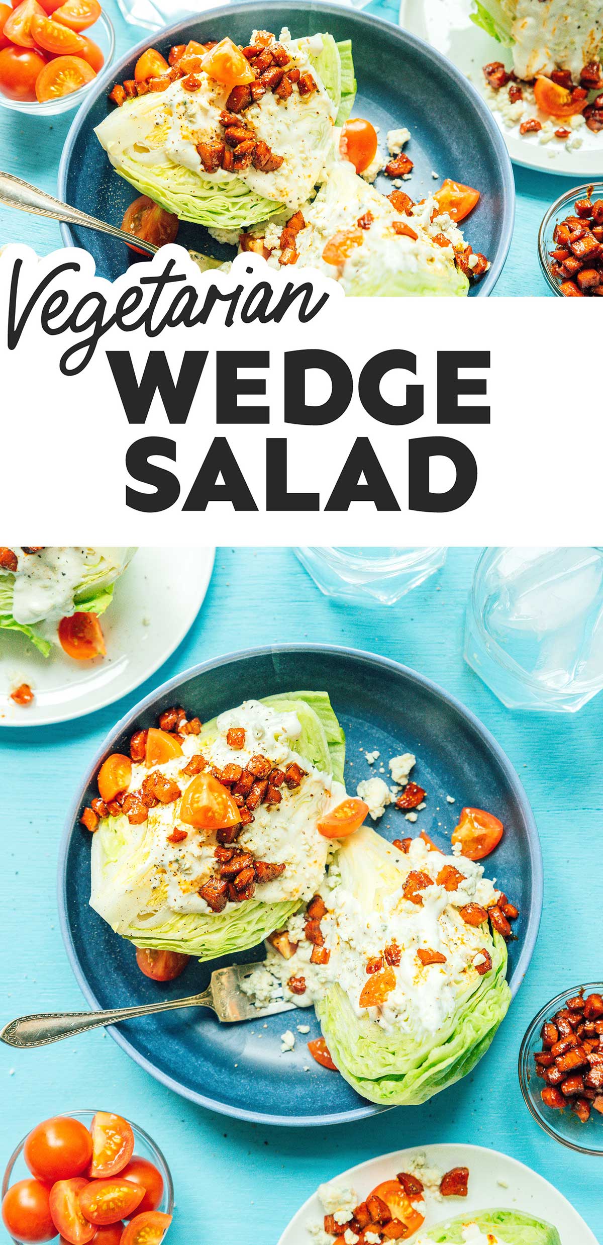 Vegetarian Wedge Salad (with Carrot "Bacon" Bits"!) | Live Eat Learn