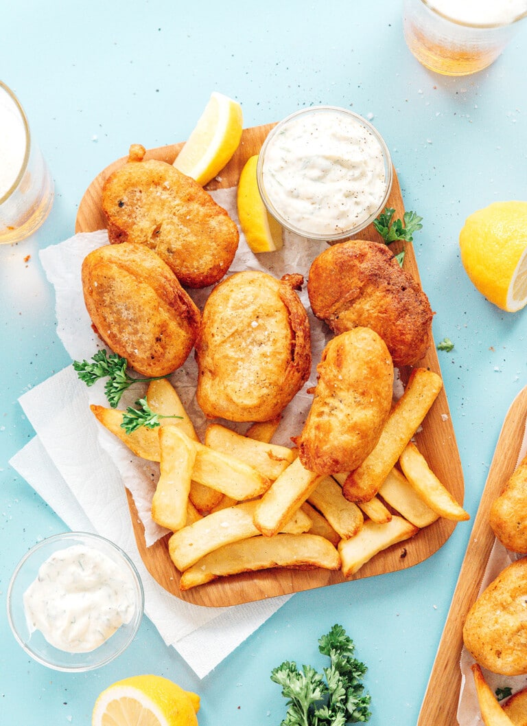 Beer Battered Vegan Fish And Chips (Flaky & Fishy!)