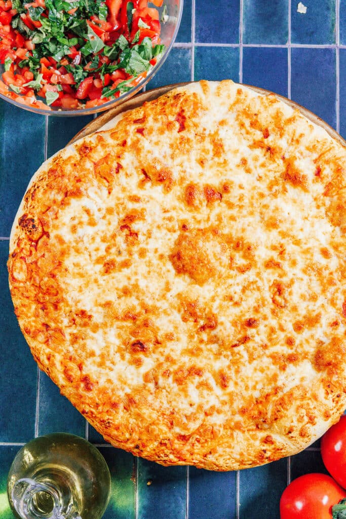Bruschetta Pizza With Burrata | Live Eat Learn