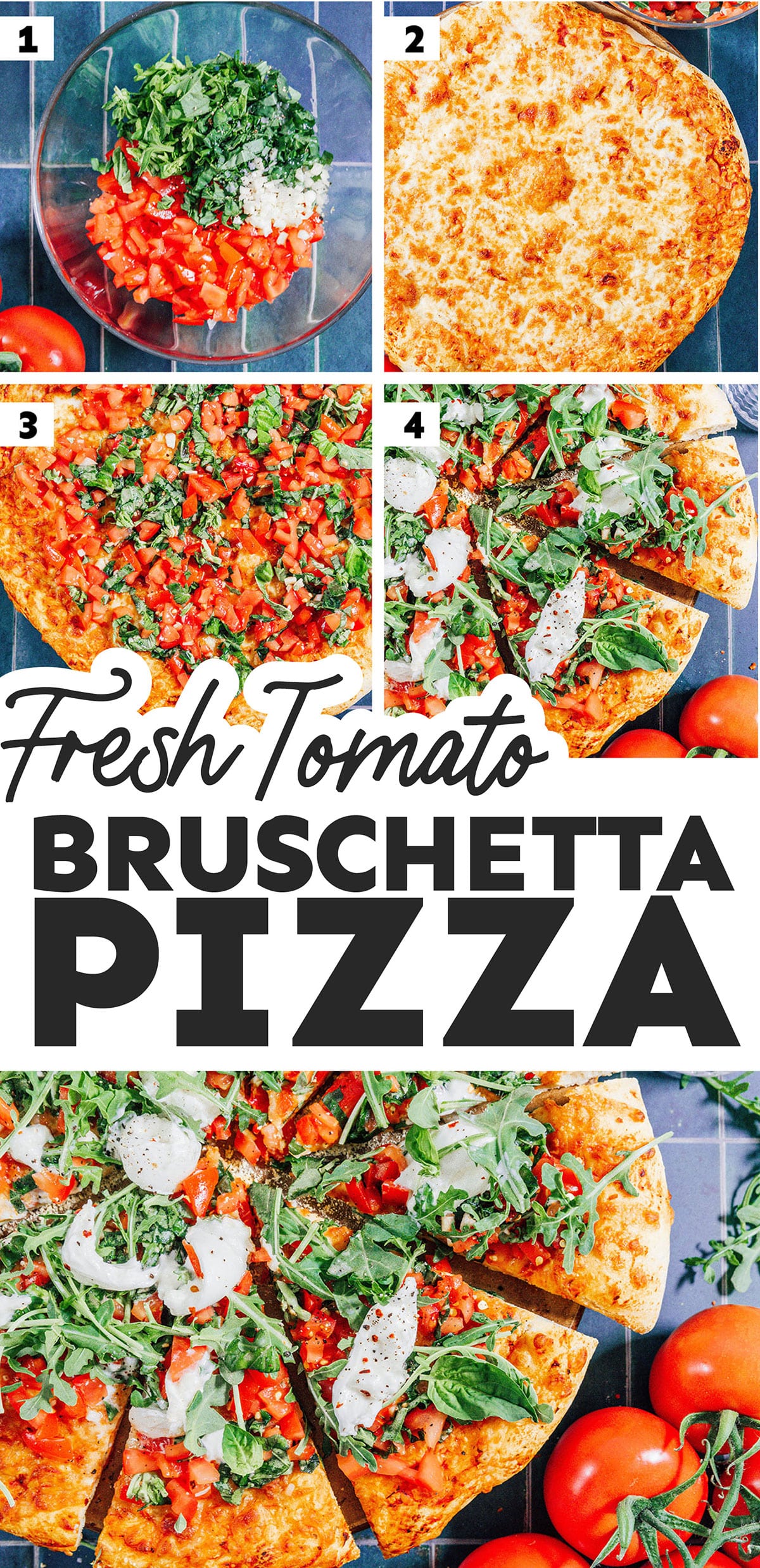 Bruschetta Pizza With Burrata | Live Eat Learn
