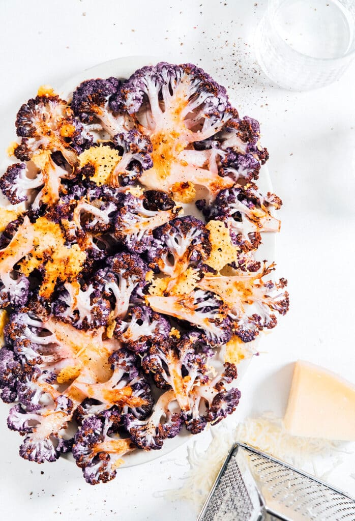 Parmesan Roasted Purple Cauliflower | Live Eat Learn