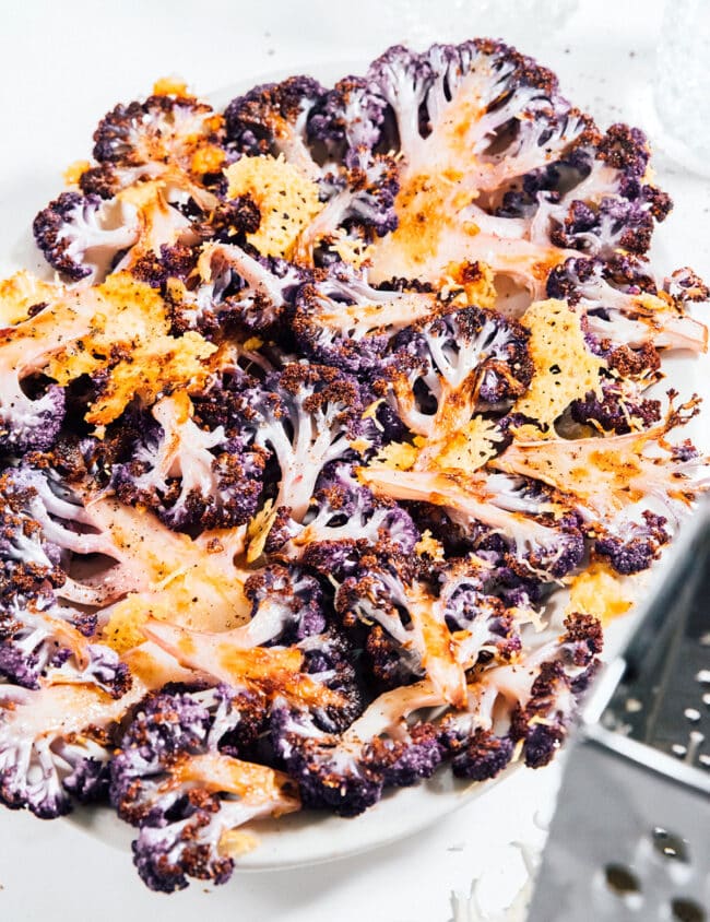 Parmesan Roasted Purple Cauliflower | Live Eat Learn