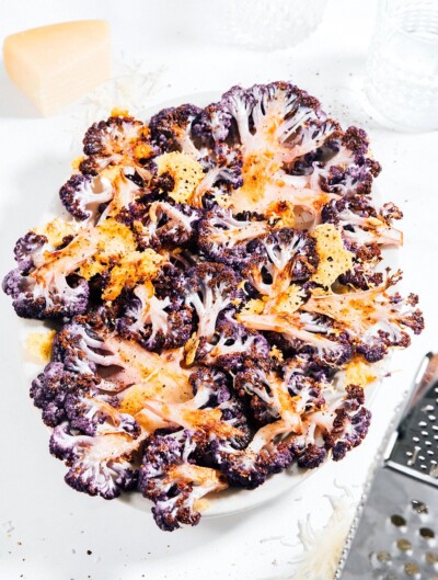 Parmesan Roasted Purple Cauliflower | Live Eat Learn
