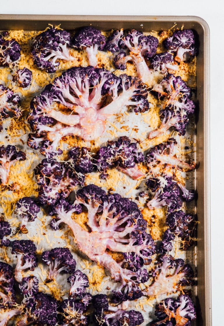 Parmesan Roasted Purple Cauliflower | Live Eat Learn