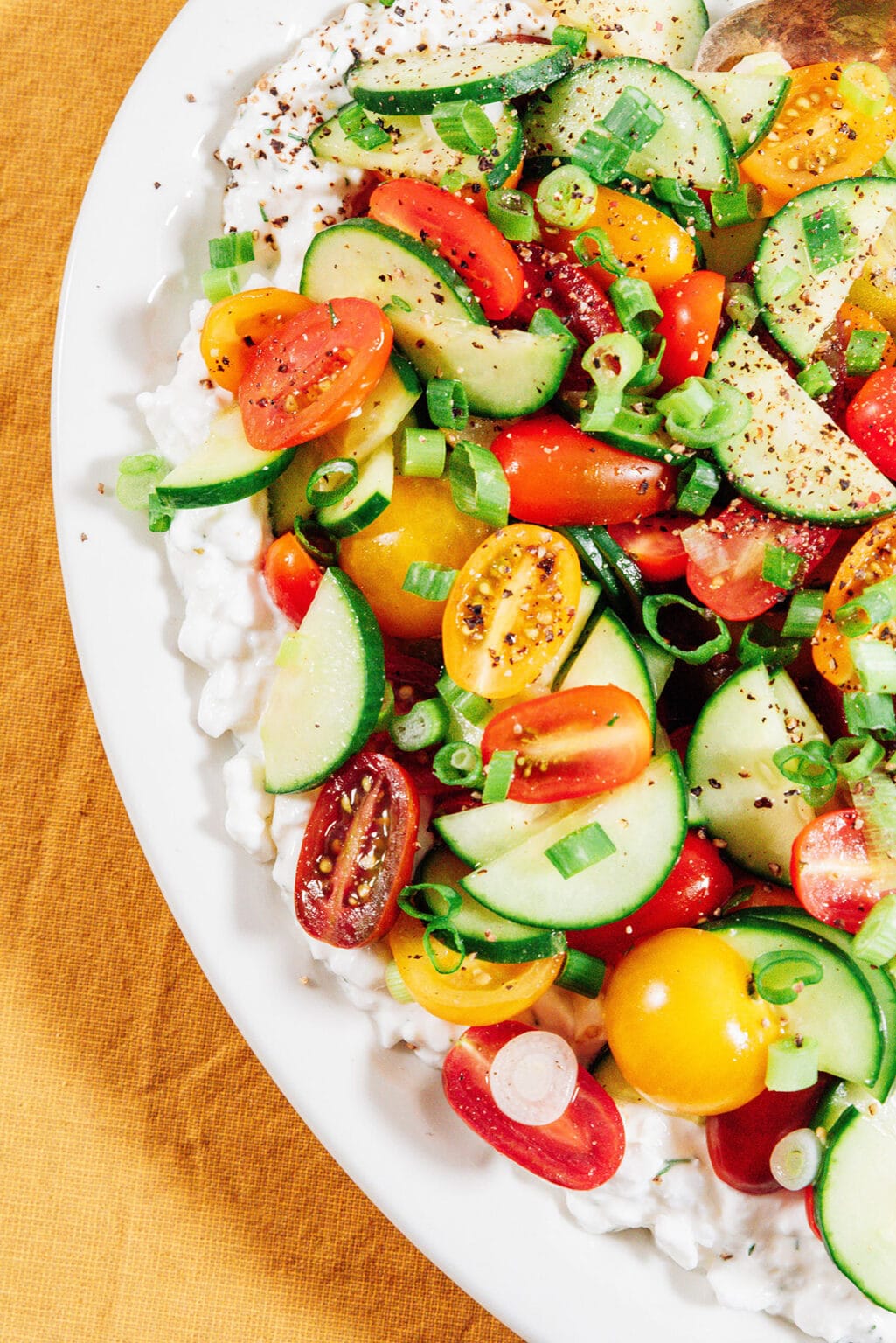 Tomato And Cucumber Cottage Cheese Salad | Live Eat Learn