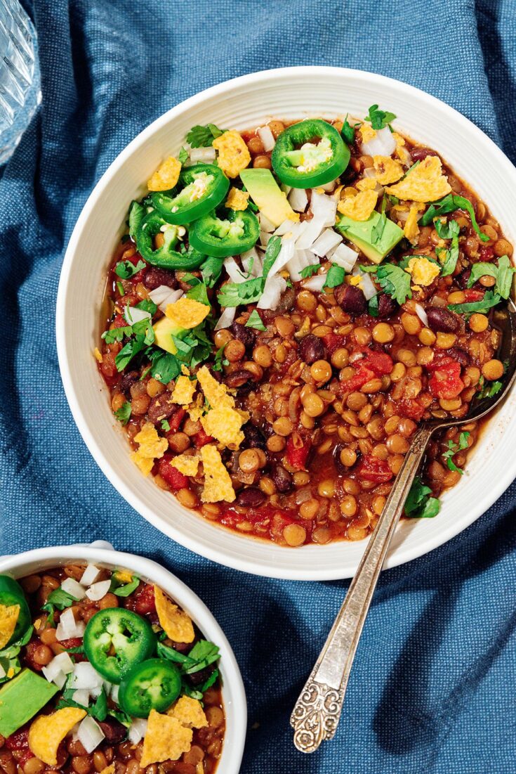 Easy Stovetop Lentil Chili (7 Ingredients) | Live Eat Learn