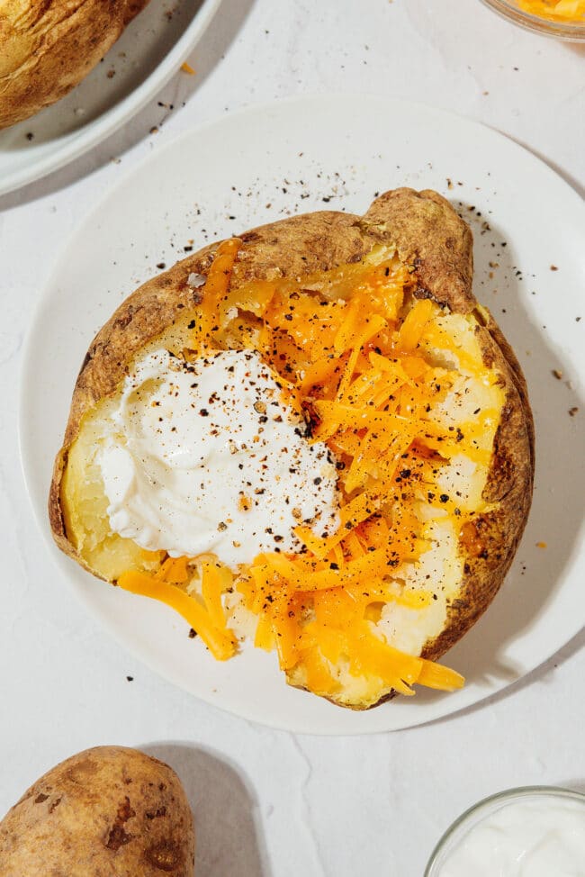 Microwaved Baked Potatoes (8-Minute Recipe!) | Live Eat Learn