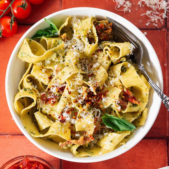 Marry Me Pesto Pasta (In A Creamy Tuscan Sauce) | Live Eat Learn