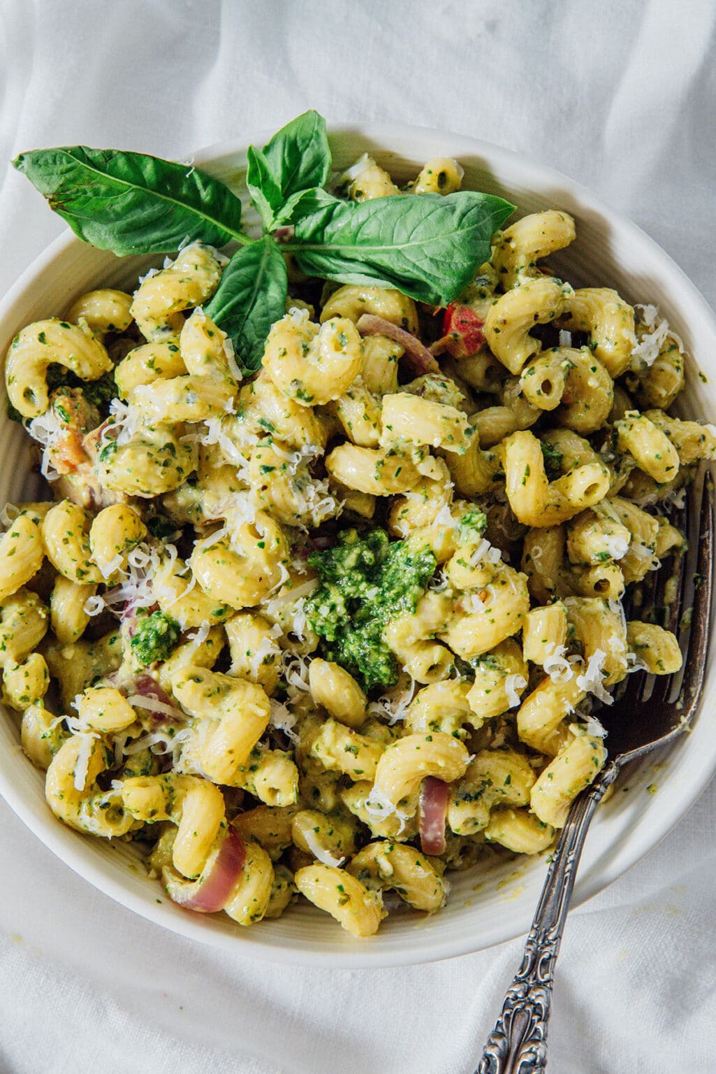 Cavatappi Pasta With Creamy Pesto | Live Eat Learn