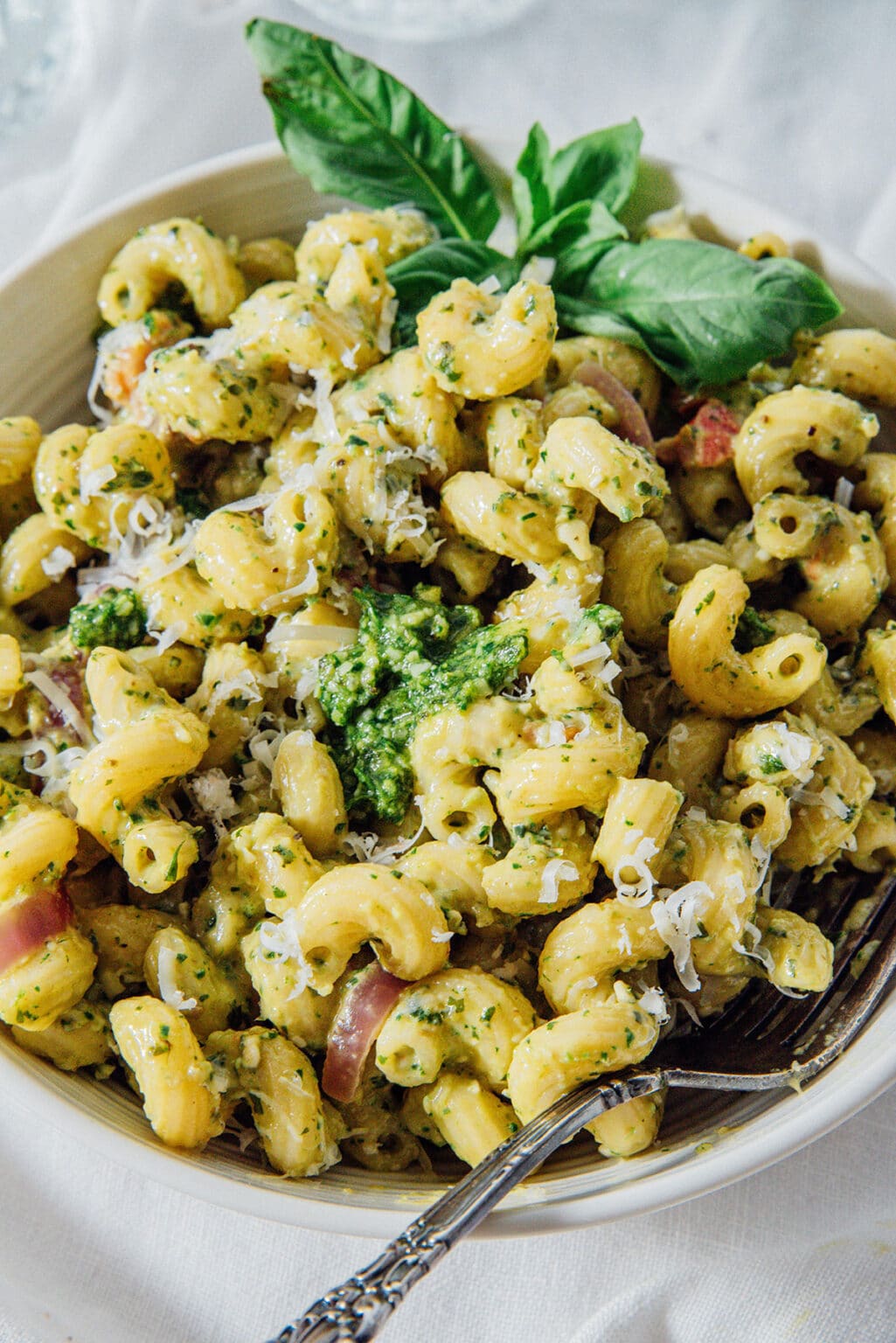 Cavatappi Pasta With Creamy Pesto | Live Eat Learn