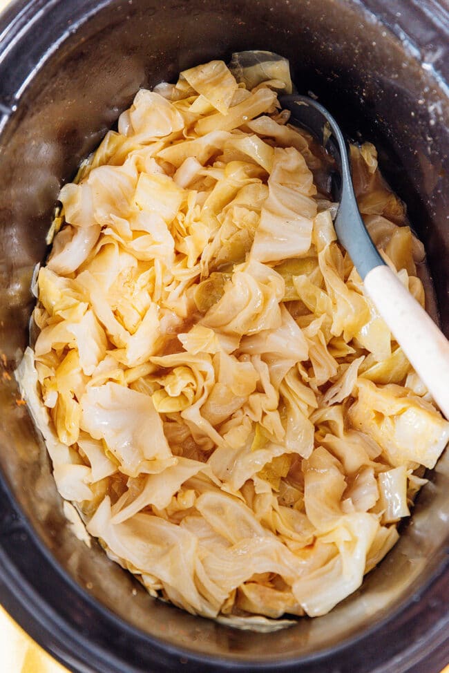 Easy Slow Cooker Cabbage (Vegetarian) | Live Eat Learn