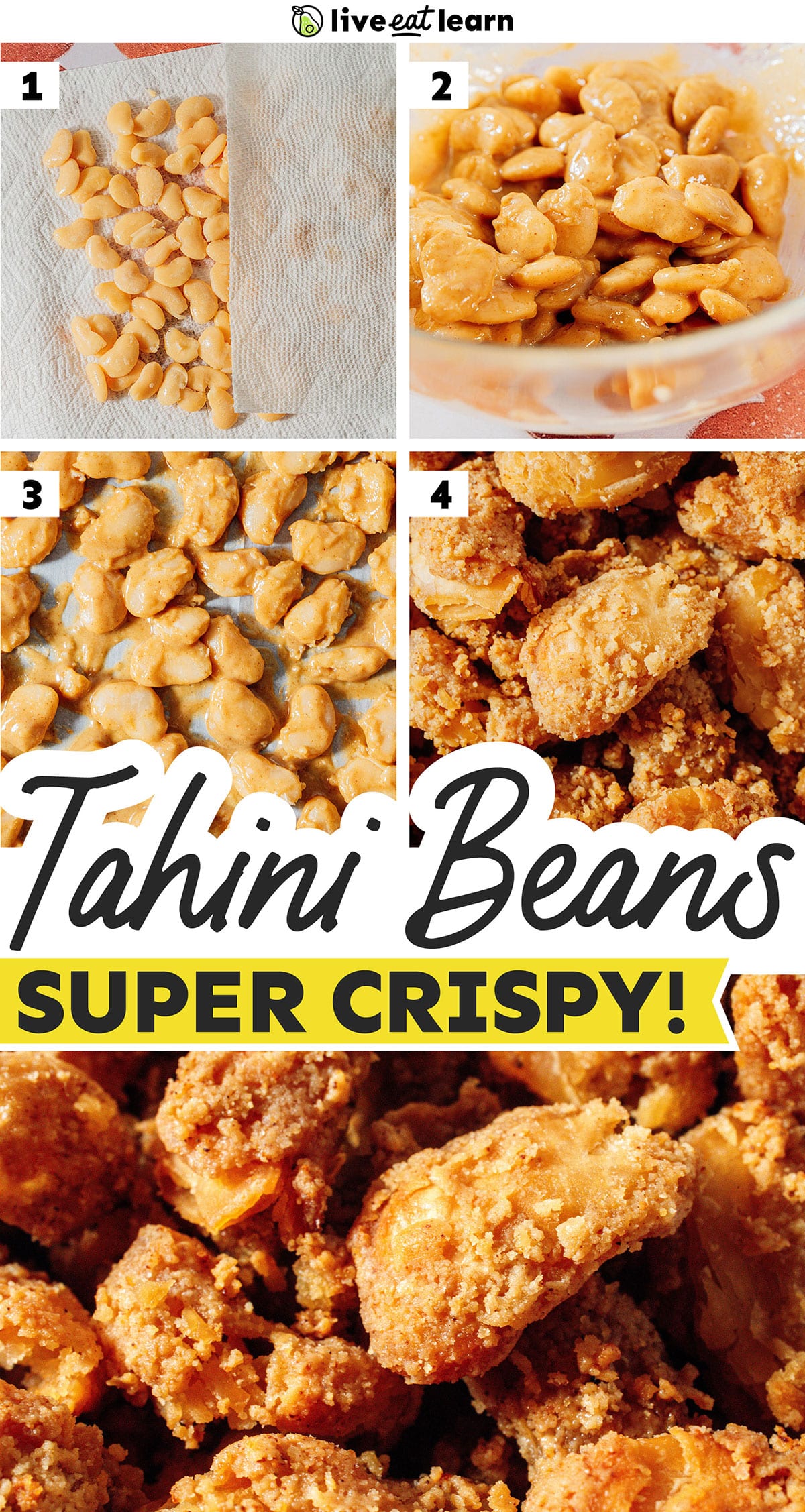 Crispy Tahini Butter Beans | Live Eat Learn