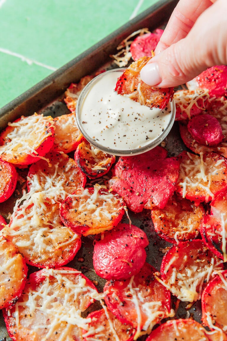 Smashed Radishes With Lemon Pepper Seasoning | Live Eat Learn