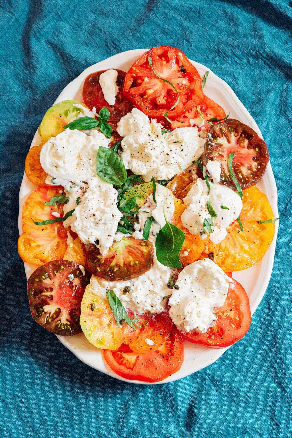 Sliced Heirloom Tomato Burrata Salad | Live Eat Learn