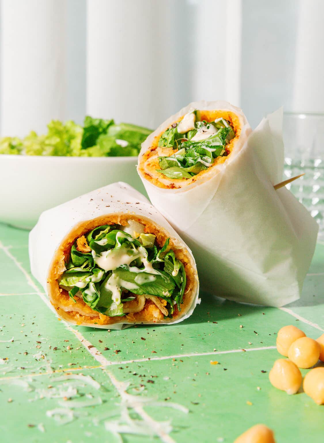 Smashed Chickpea Caesar Wraps | Live Eat Learn