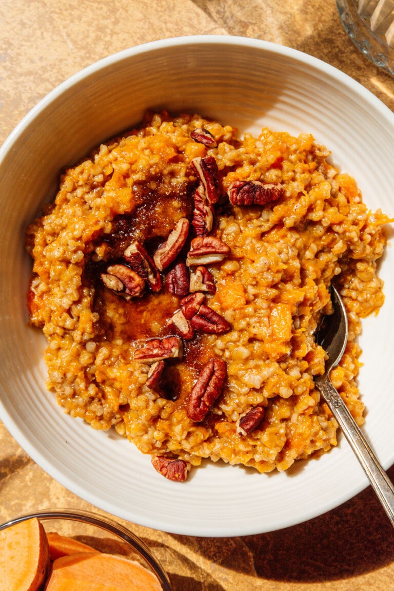 Slow Cooker Sweet Potato Oatmeal | Live Eat Learn
