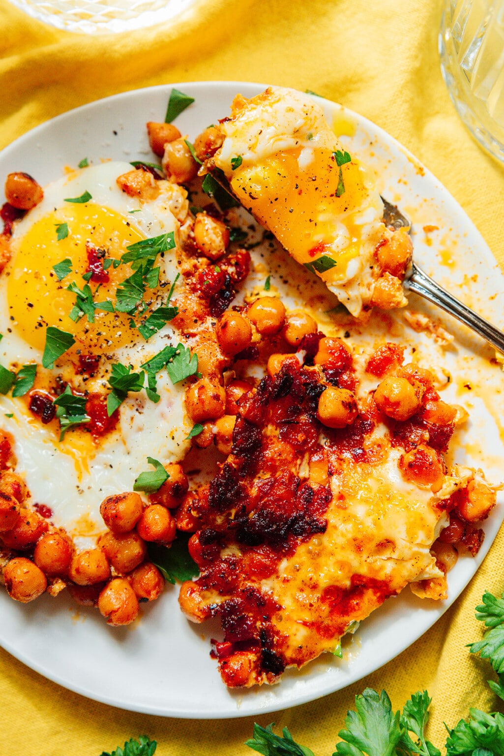Smoky Chickpea Fried Eggs (4 Ingredients) | Live Eat Learn