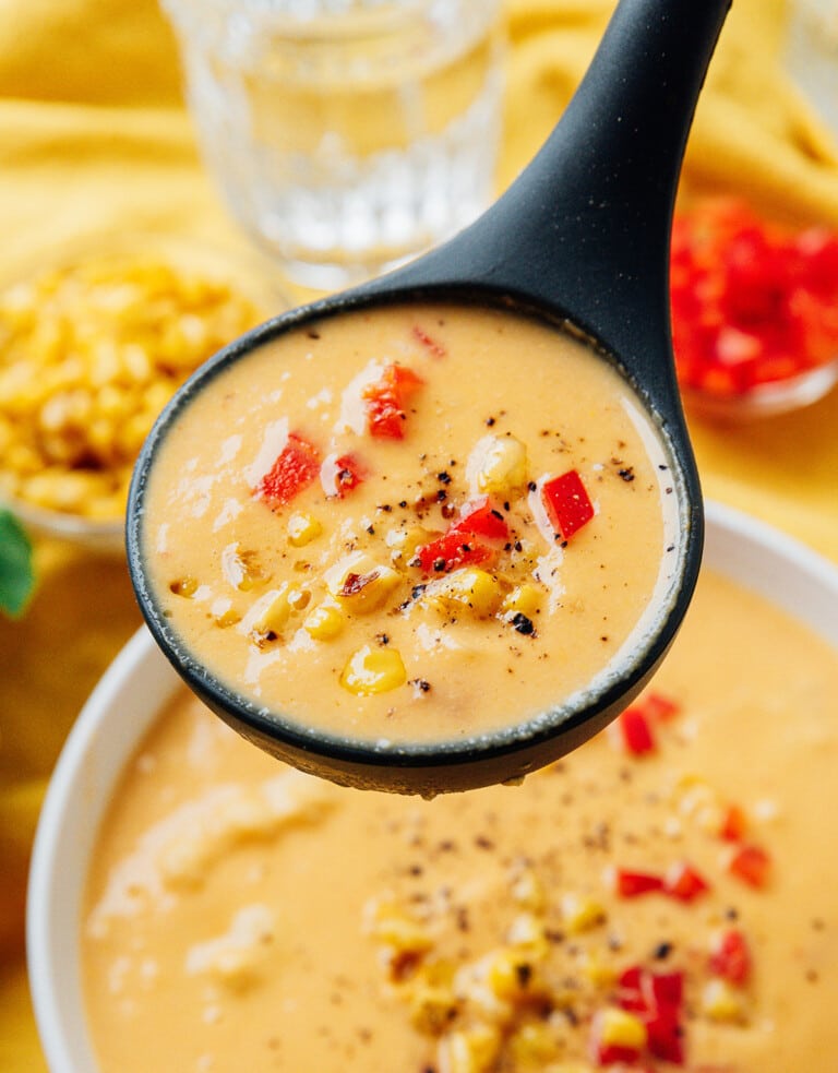 Quick Vegan Corn Chowder (No Potatoes!) | Live Eat Learn