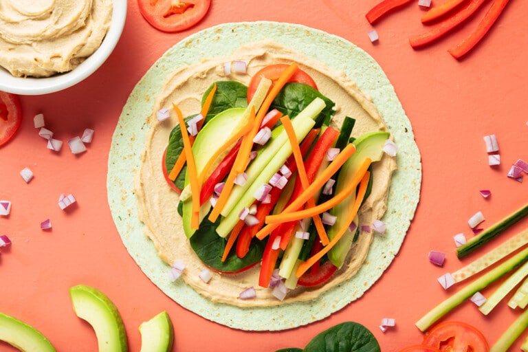Easy Veggie Wraps with Hummus | Live Eat Learn