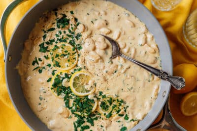 Creamy Lemon Pepper Butter Beans Skillet | Live Eat Learn
