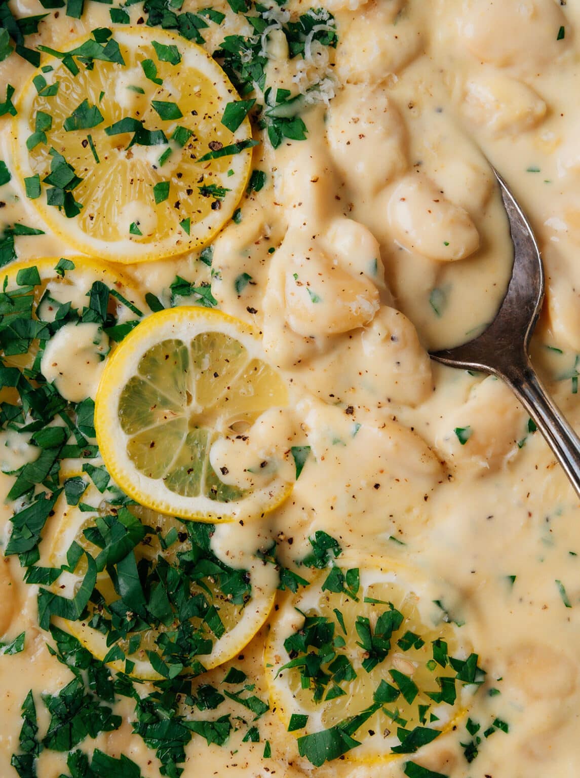 Creamy Lemon Pepper Butter Beans Skillet | Live Eat Learn