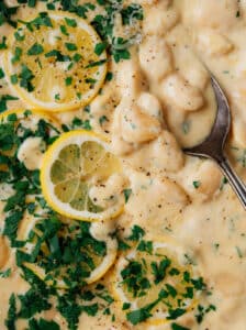 Creamy Lemon Pepper Butter Beans Skillet | Live Eat Learn