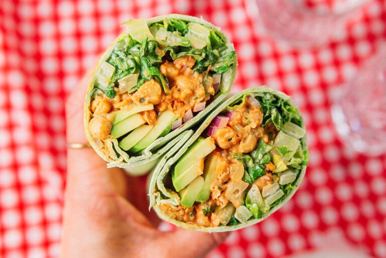 Mashed Buffalo Chickpea Wraps (With Avocado and Ranch) | Live Eat Learn