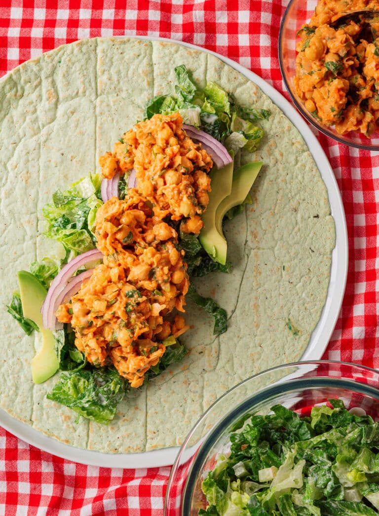 Mashed Buffalo Chickpea Wraps (With Avocado and Ranch) | Live Eat Learn