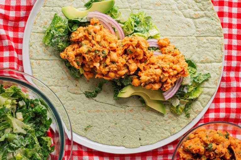 Mashed Buffalo Chickpea Wraps (With Avocado and Ranch) | Live Eat Learn