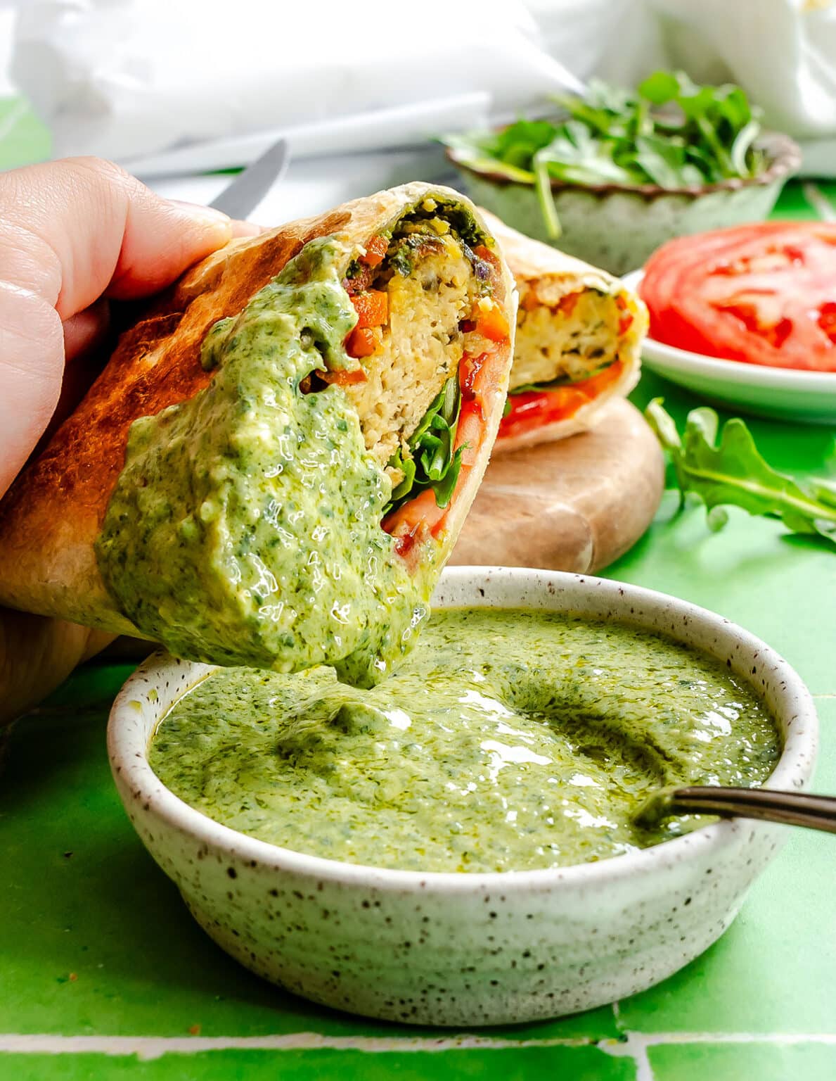 Sheet Pan Chickpea Pesto Wraps | Live Eat Learn