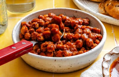 Sticky Roasted BBQ Chickpeas | Live Eat Learn