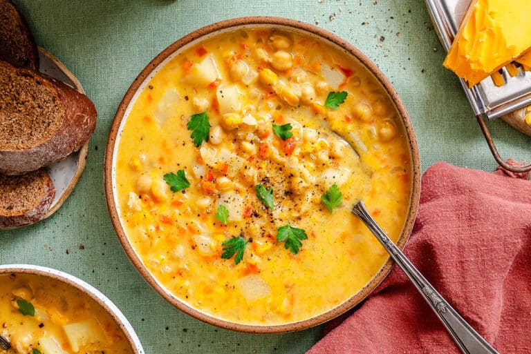 Cheddar Chickpea Chowder (Thick & Creamy!) | Live Eat Learn